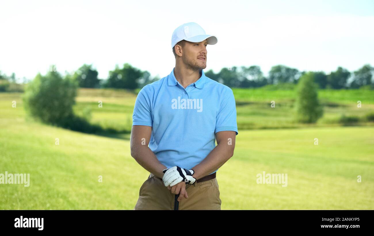 Handsome golfer ready hit hi-res stock photography and images - Alamy