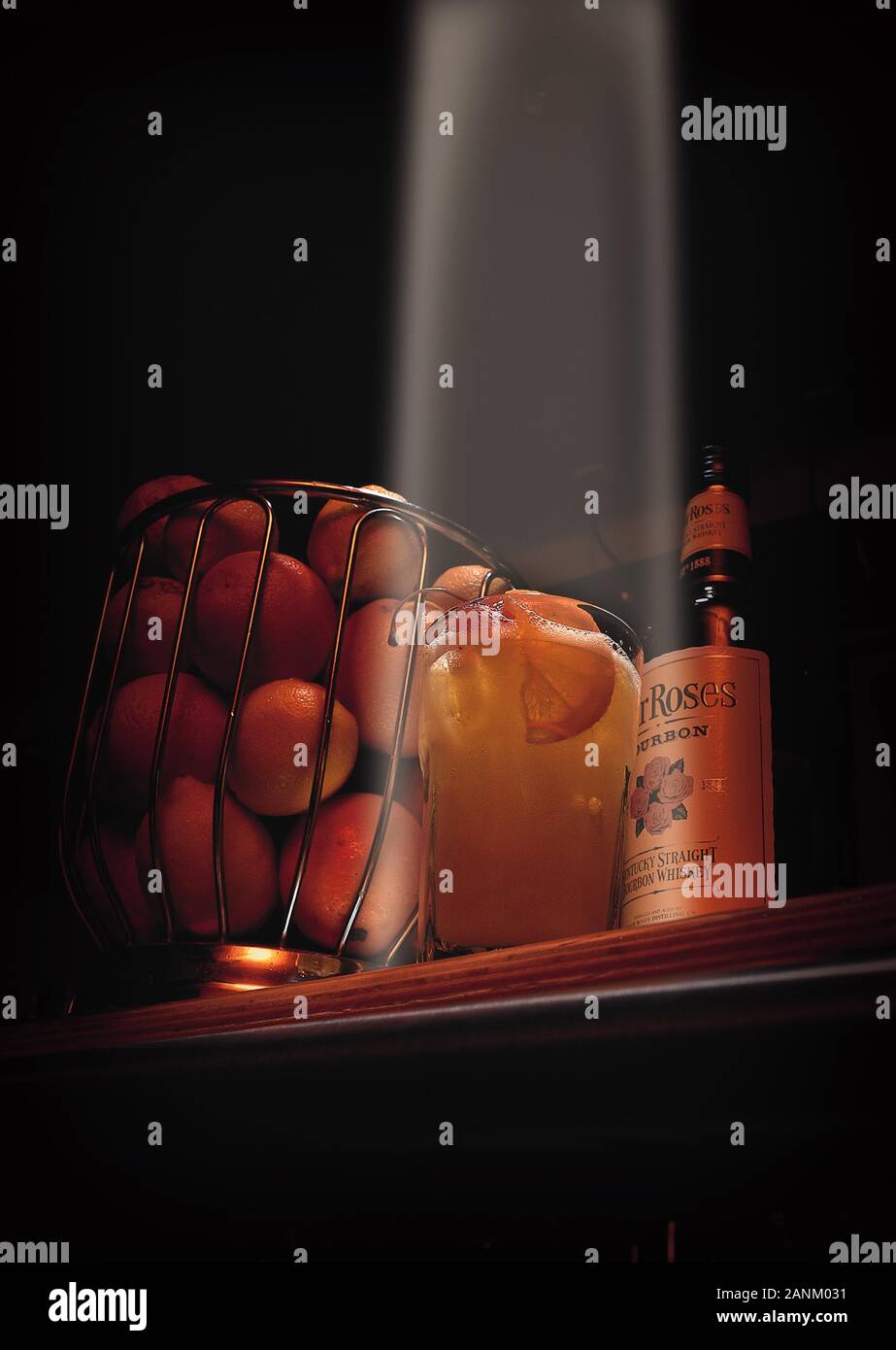 Bourbon on the Rocks Stock Photo - Alamy