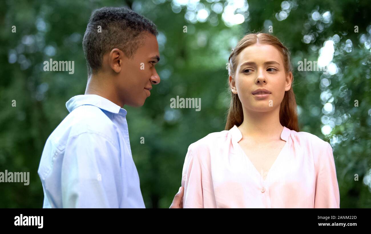 Girl Trying Kiss Boy Boy High Resolution Stock Photography and Images - Alamy