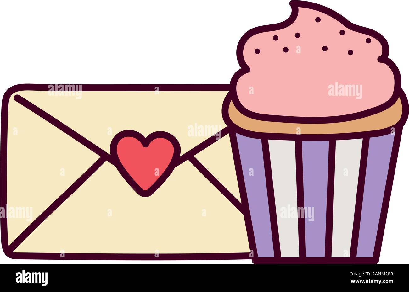 happy valentines day, message mail envelope sweet cupcake celebration ...