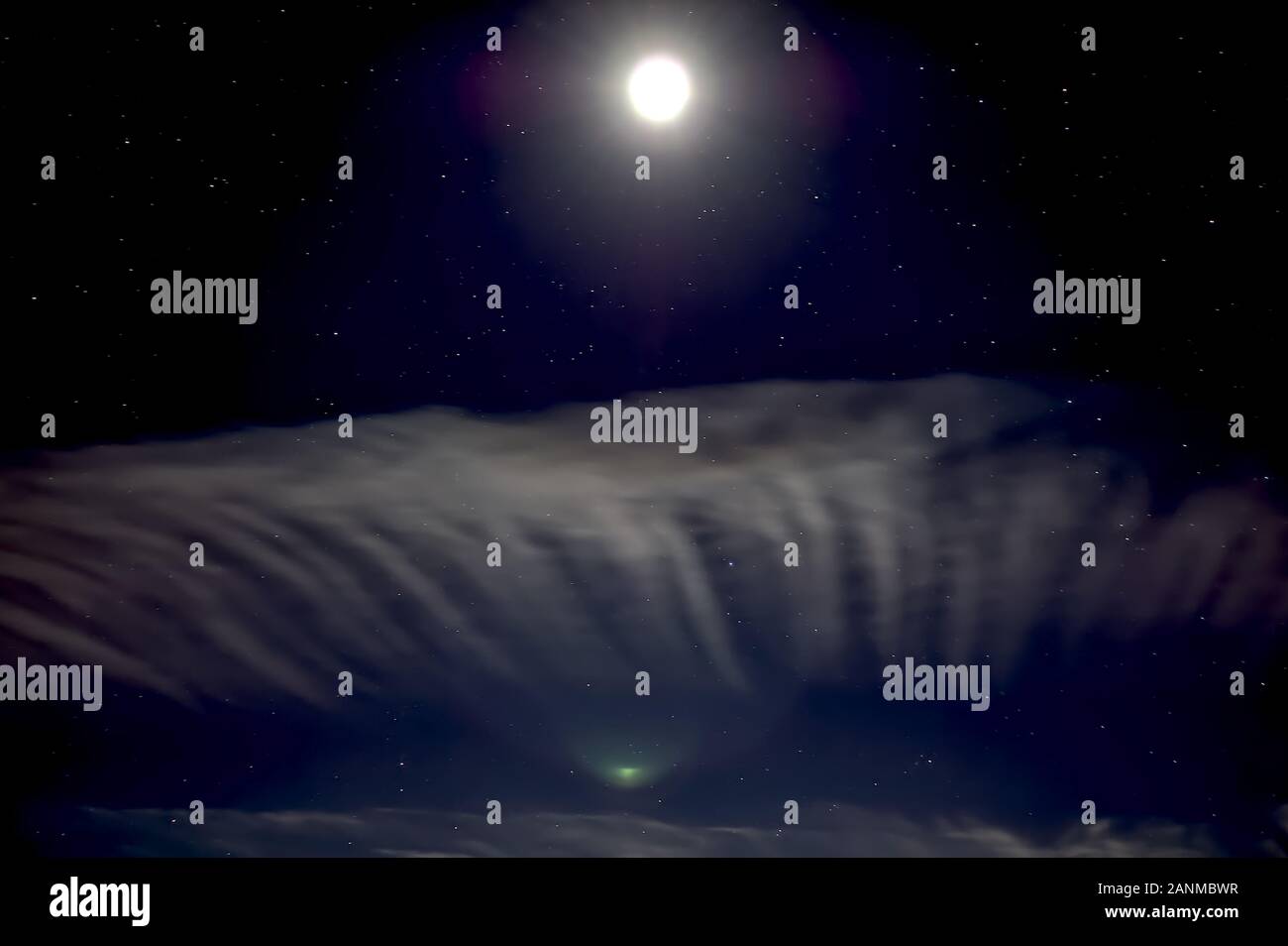 An abstract created by taking a long exposure of the Moon shining ...