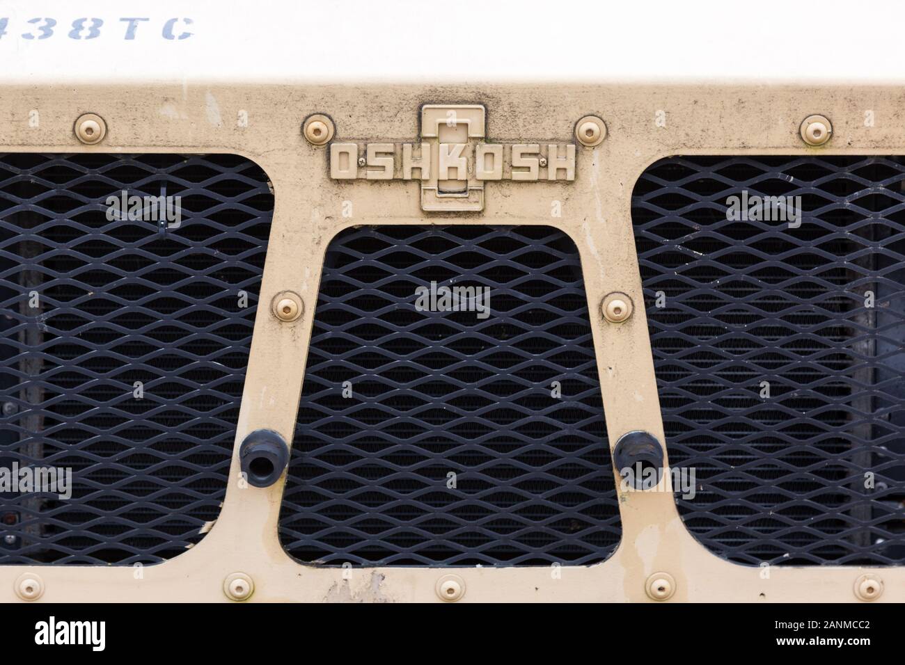 The black grill of an Oshkosh M-ATV MRAP military truck Stock Photo - Alamy