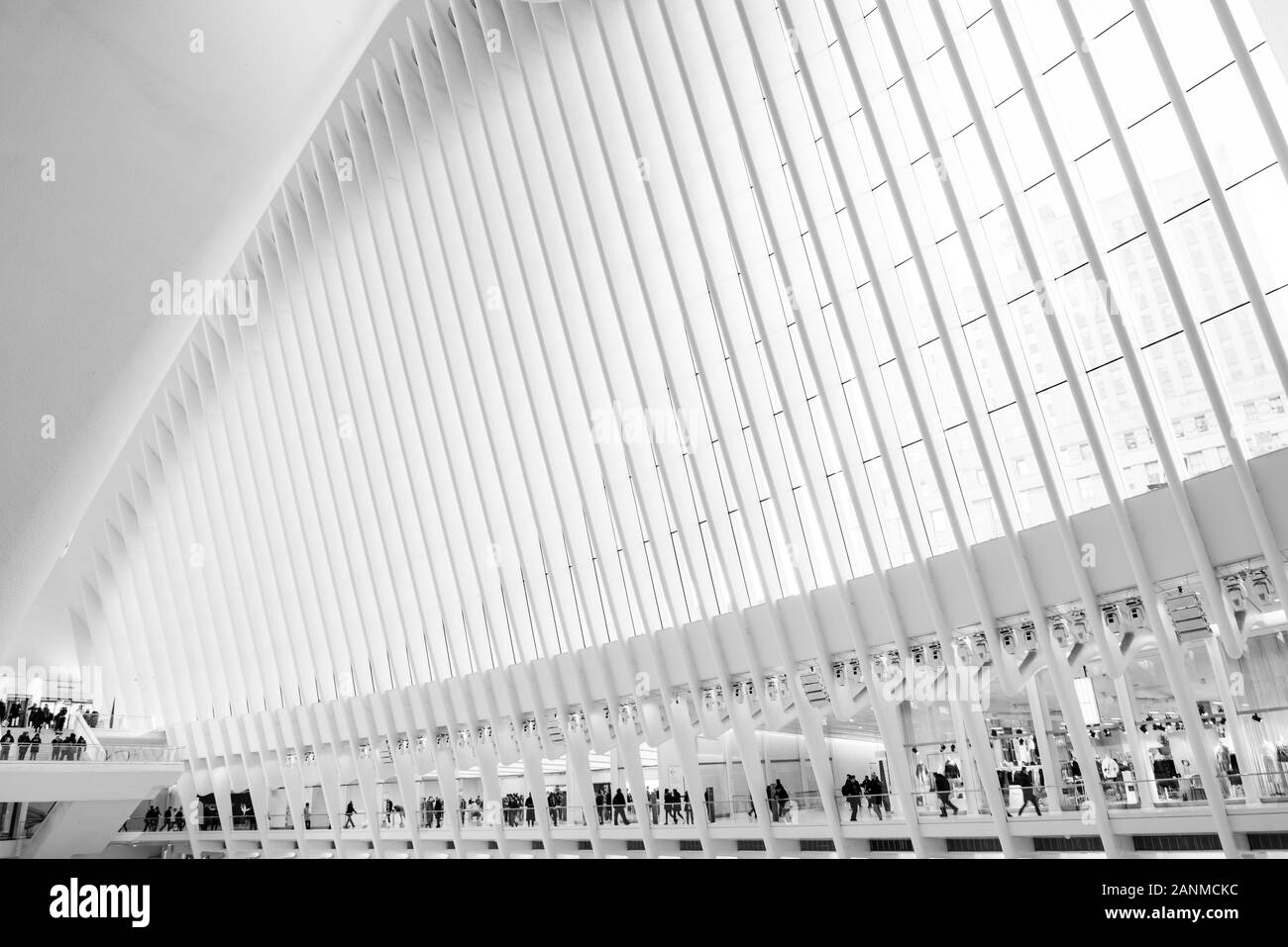 Black and White image of the Oculus, a memorial built after the ...