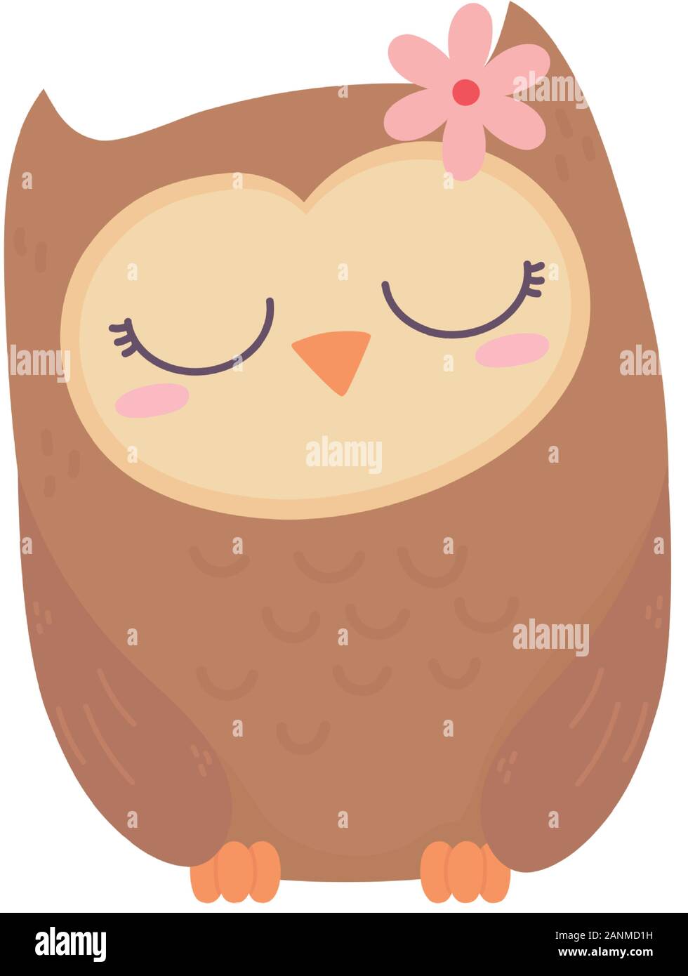 cute animal owl bird female cartoon icon on white background vector ...