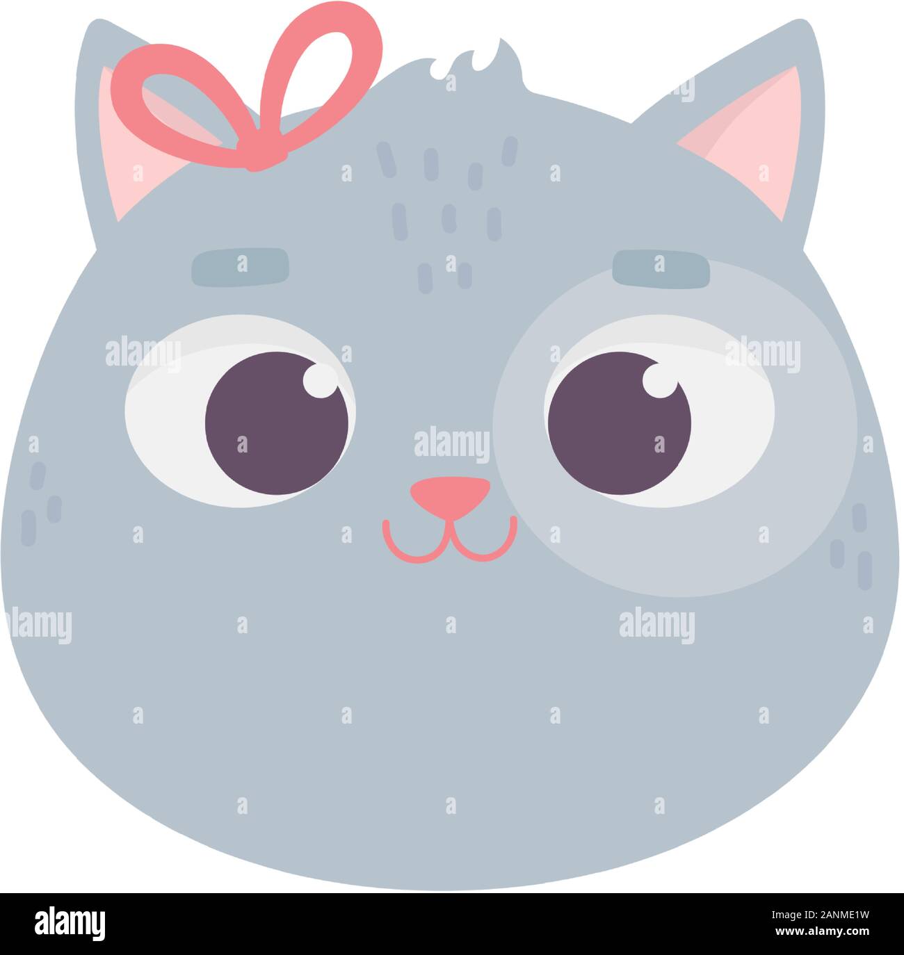 cute animal cat face cartoon on white background vector illustration ...