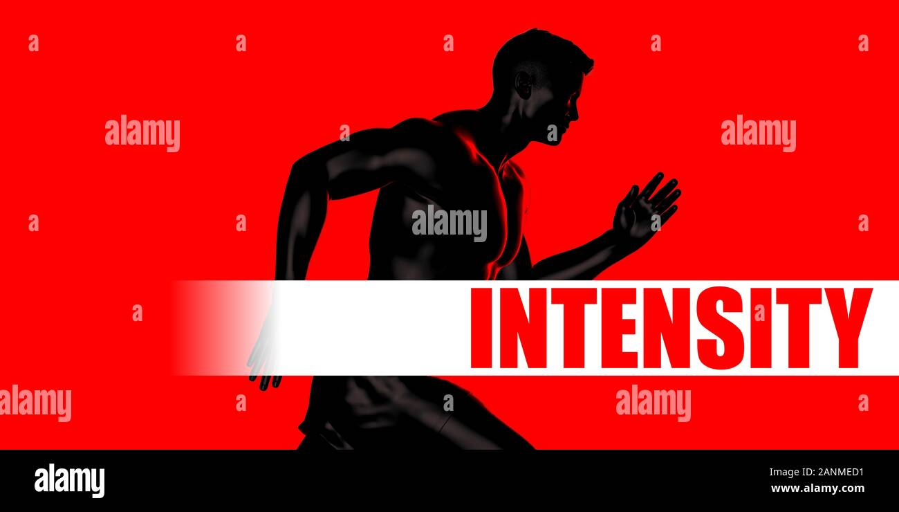 Intensity Concept with Fit Man Running Lifestyle Stock Photo - Alamy