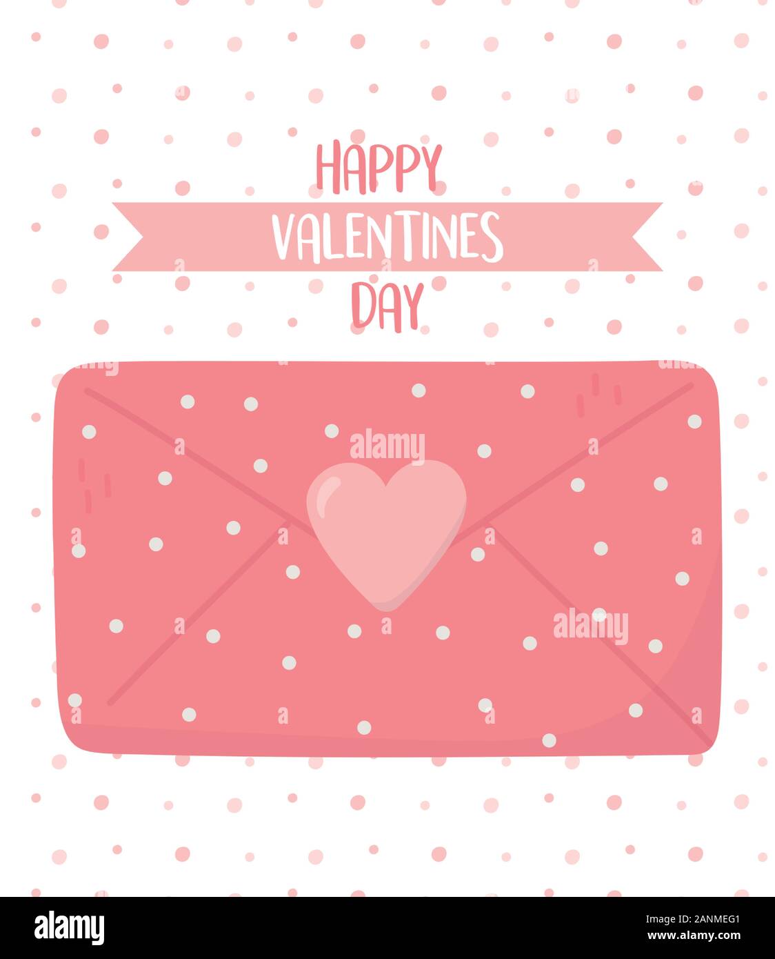 happy valentines day, dotted envelope letter dots background ...