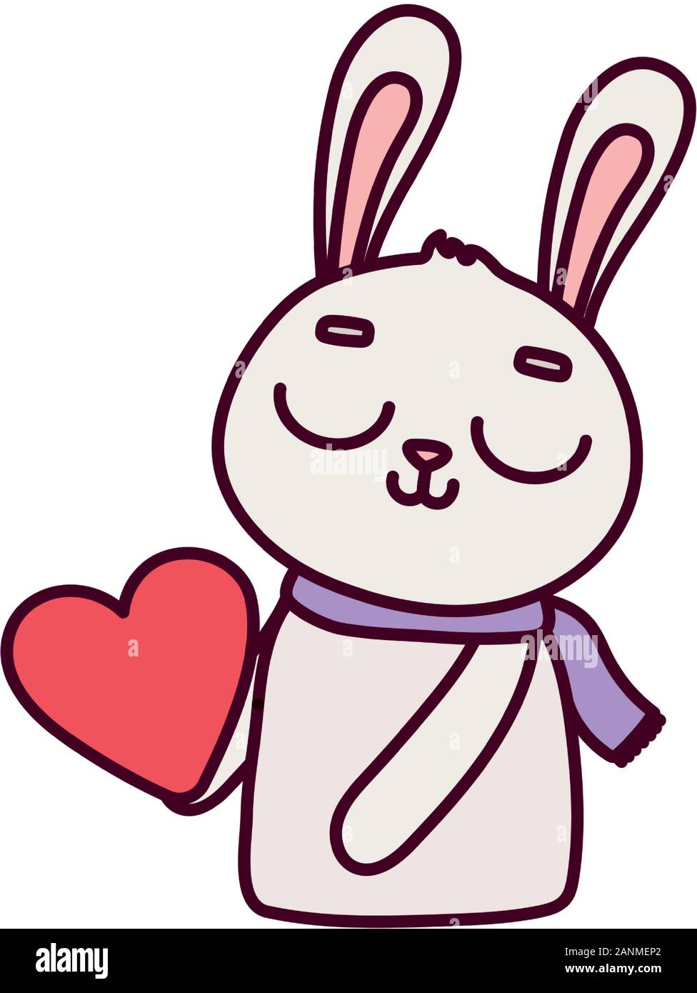 happy valentines day, cute bunny with red heart love passion ...
