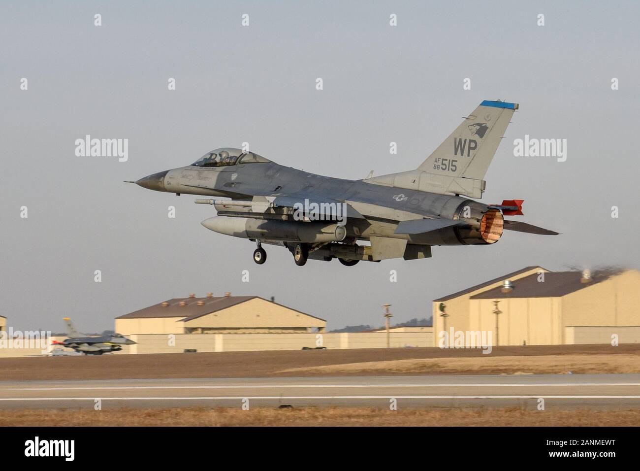 A U.S. Air Force F-16 Fighting Falcon assigned to the 35th Fighter ...