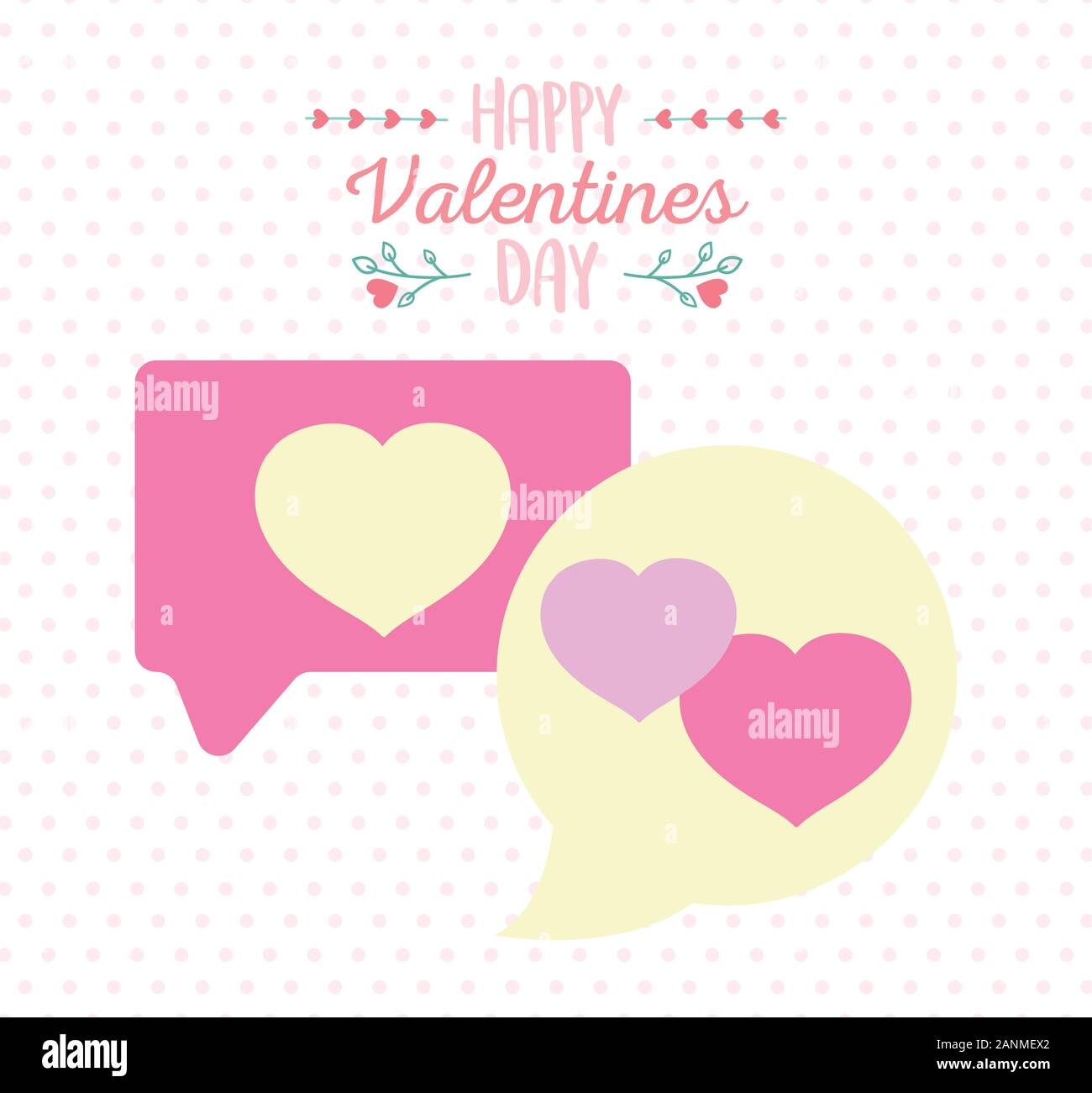 happy valentines day, speech bubbles hearts love romantic celebration ...
