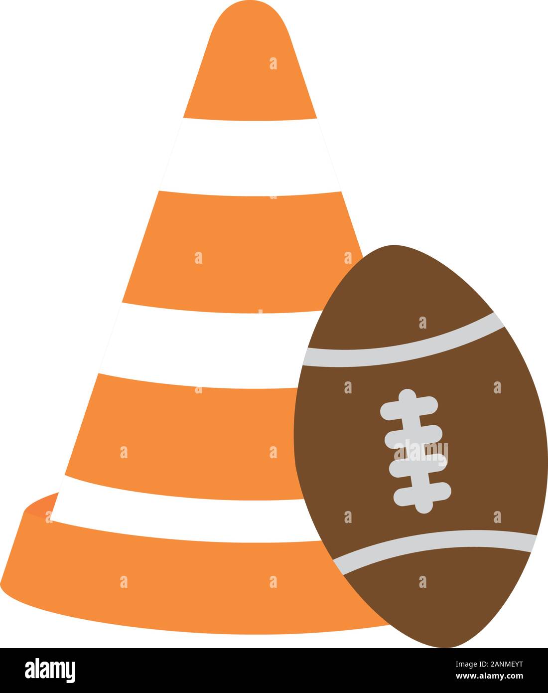American football ball and cone vector design Stock Vector Image & Art ...
