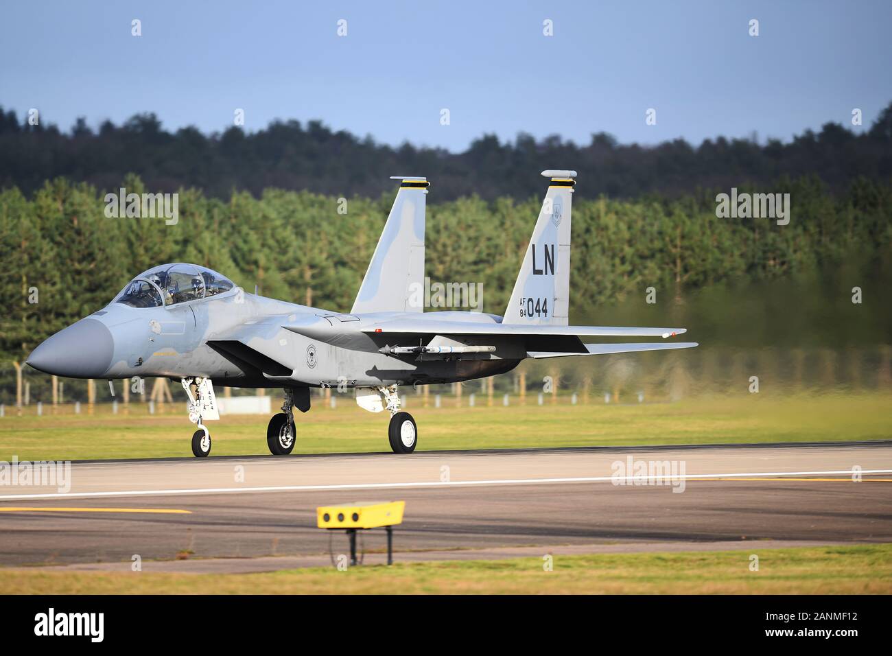 An F-15C Eagle carrying Civil Air Patrol Cadet Zane Fockler, Mildenhall ...