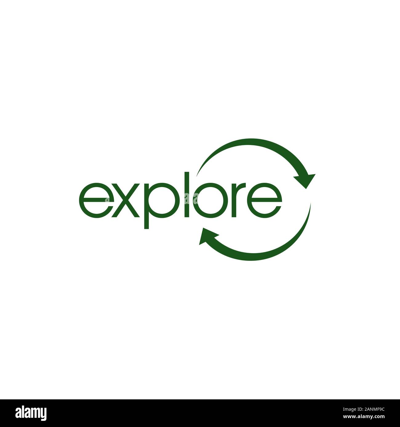 inspiring design explore letter with symbol logo vector illustration ...