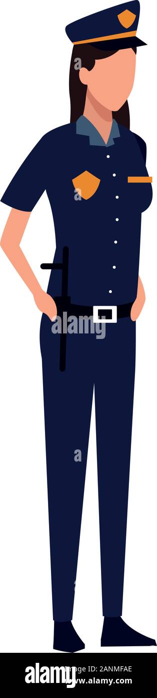 police woman standing icon, colorful design Stock Vector Image & Art ...