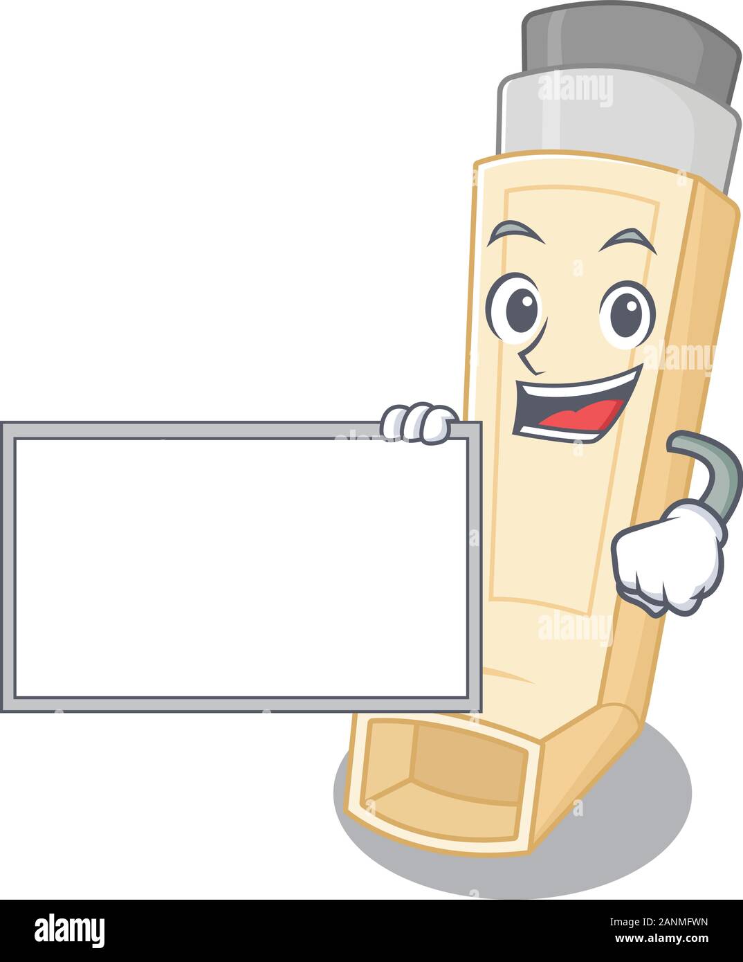 Funny asthma inhaler cartoon character design style with board Stock ...