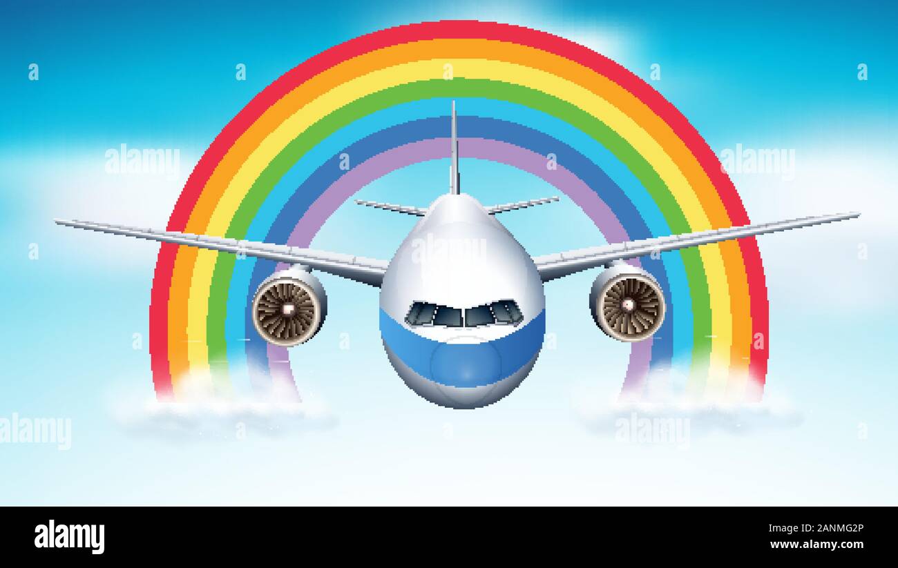 Rainbow plane Stock Vector Images - Alamy