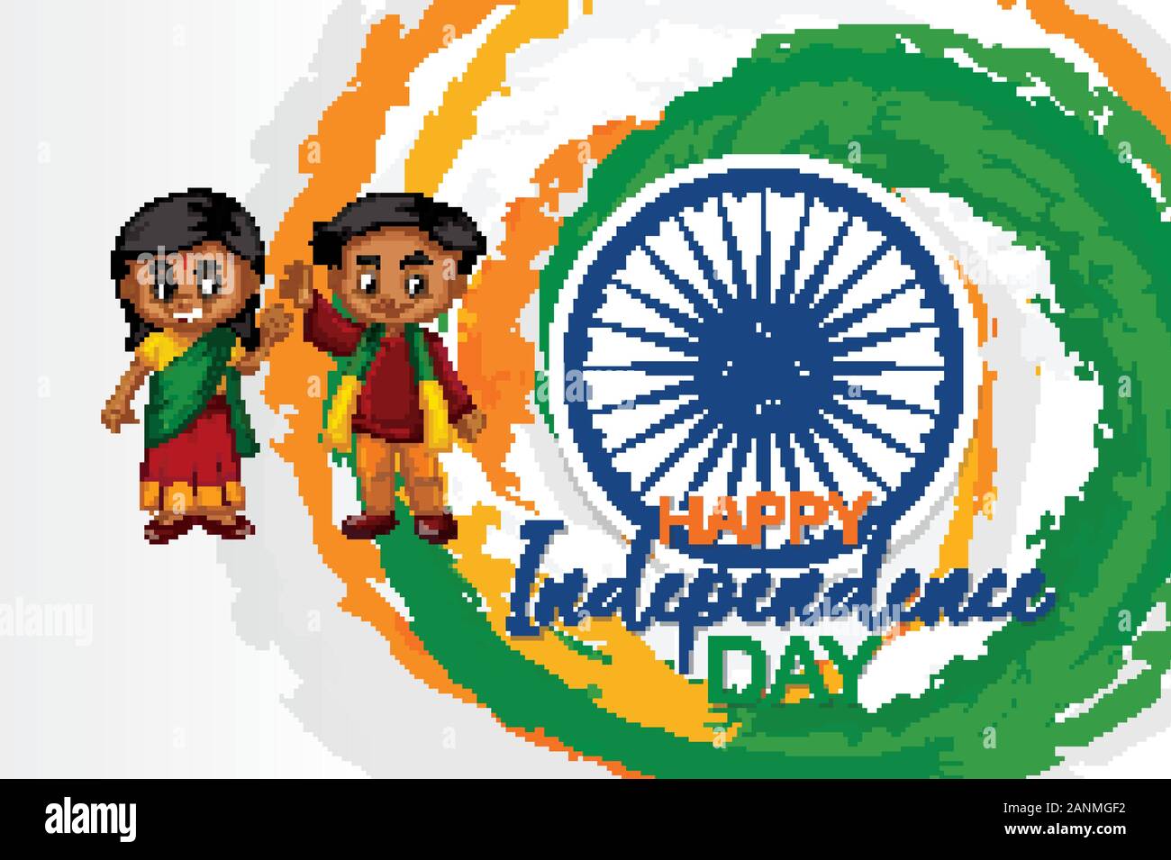 Public holiday poster design with happy kids illustration Stock Vector ...
