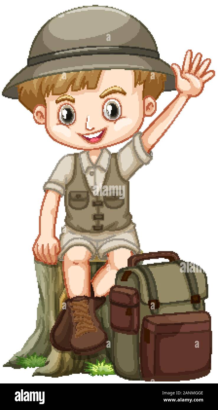 Cartoon man in safari hat hi-res stock photography and images - Alamy