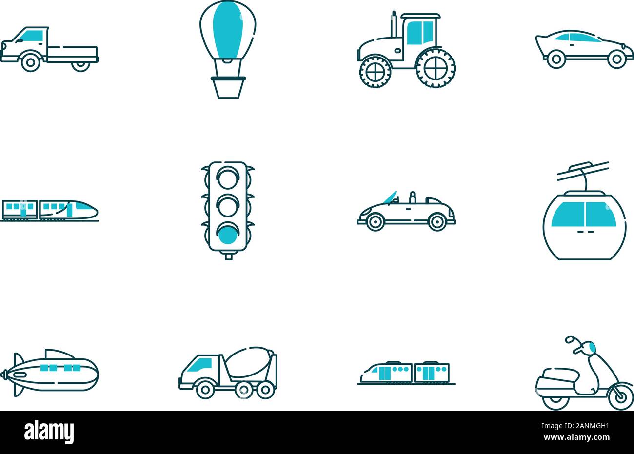 Isolated vehicles icon set vector design Stock Vector Image & Art - Alamy