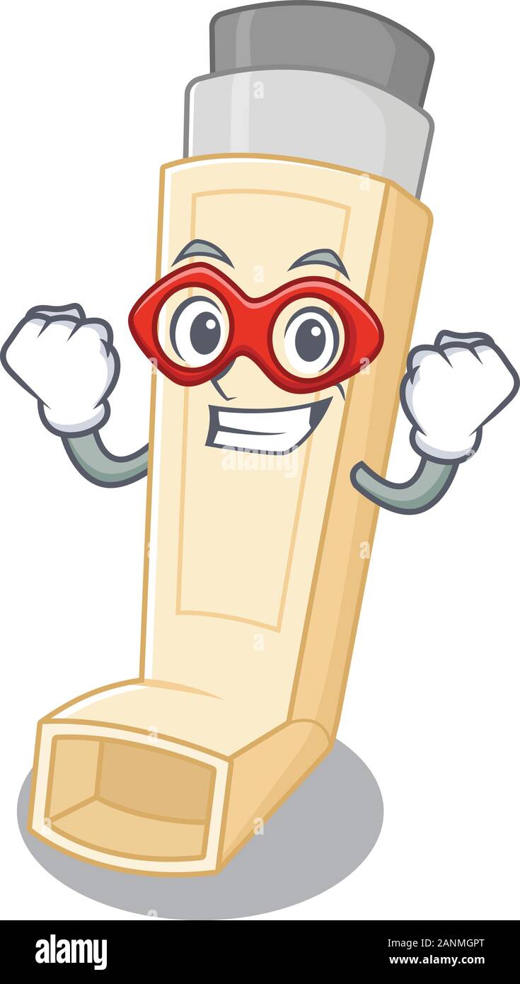 Smiley mascot of asthma inhaler dressed as a Super hero Stock Vector ...
