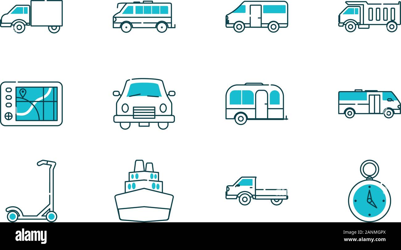 Isolated vehicles icon set vector design Stock Vector Image & Art - Alamy