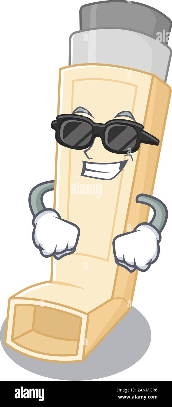 Super cool asthma inhaler character wearing black glasses Stock Vector ...