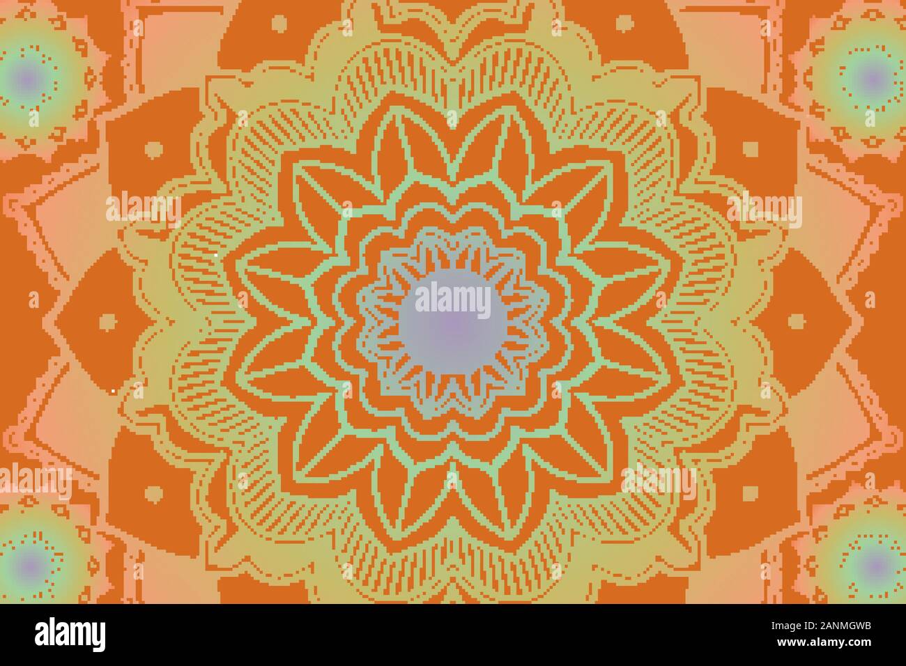 Mandala patterns on orange background illustration Stock Vector Image ...