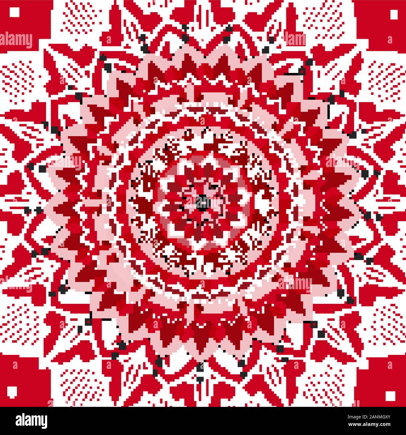 Mandala patterns on red background illustration Stock Vector Image ...