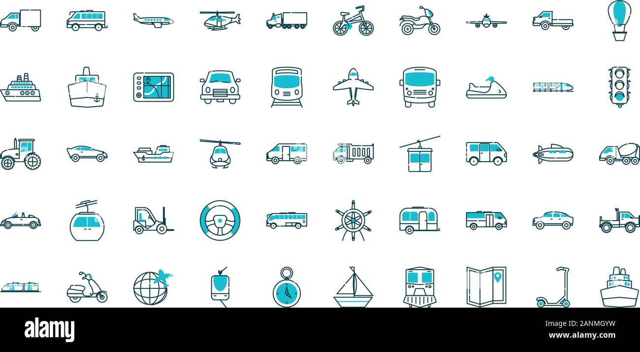 Isolated vehicles icon set vector design Stock Vector Image & Art - Alamy