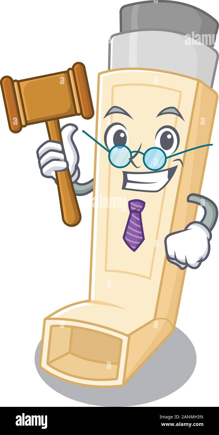 Smart Judge asthma inhaler in mascot cartoon character style Stock ...