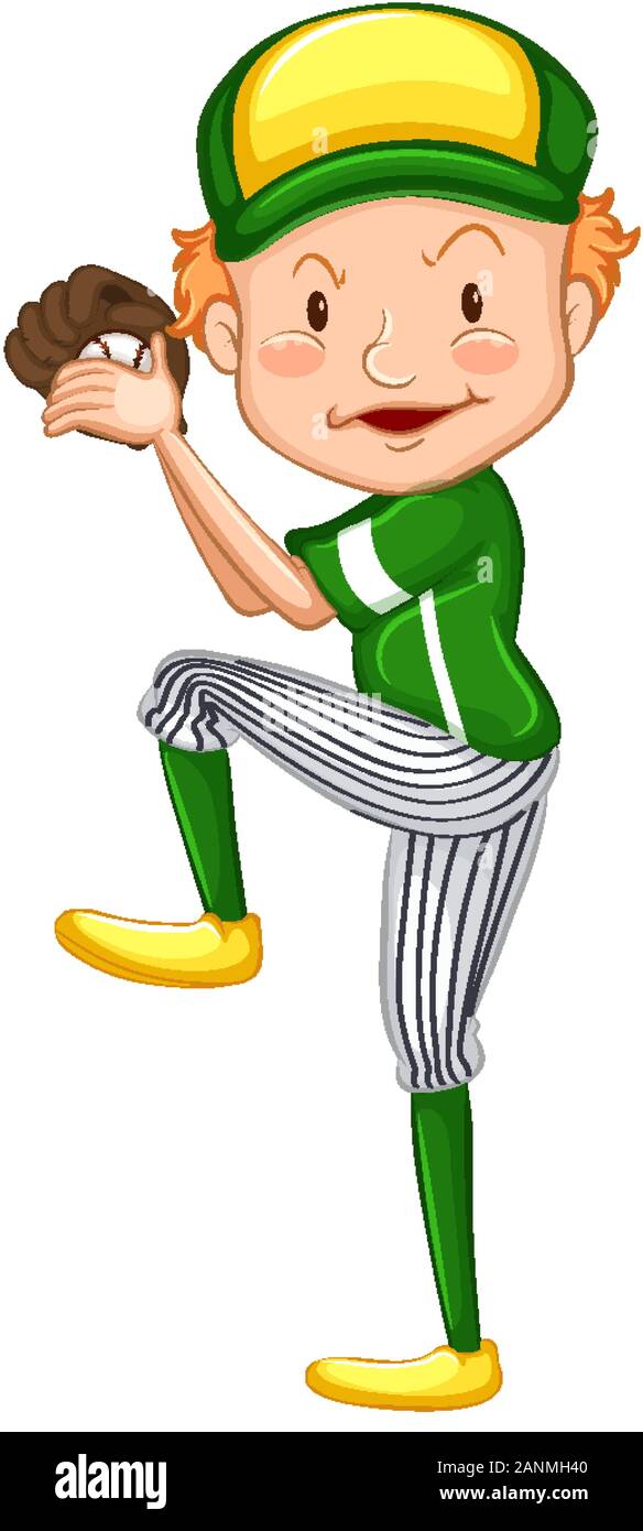 Athlete doing baseball throw on white background illustration Stock ...