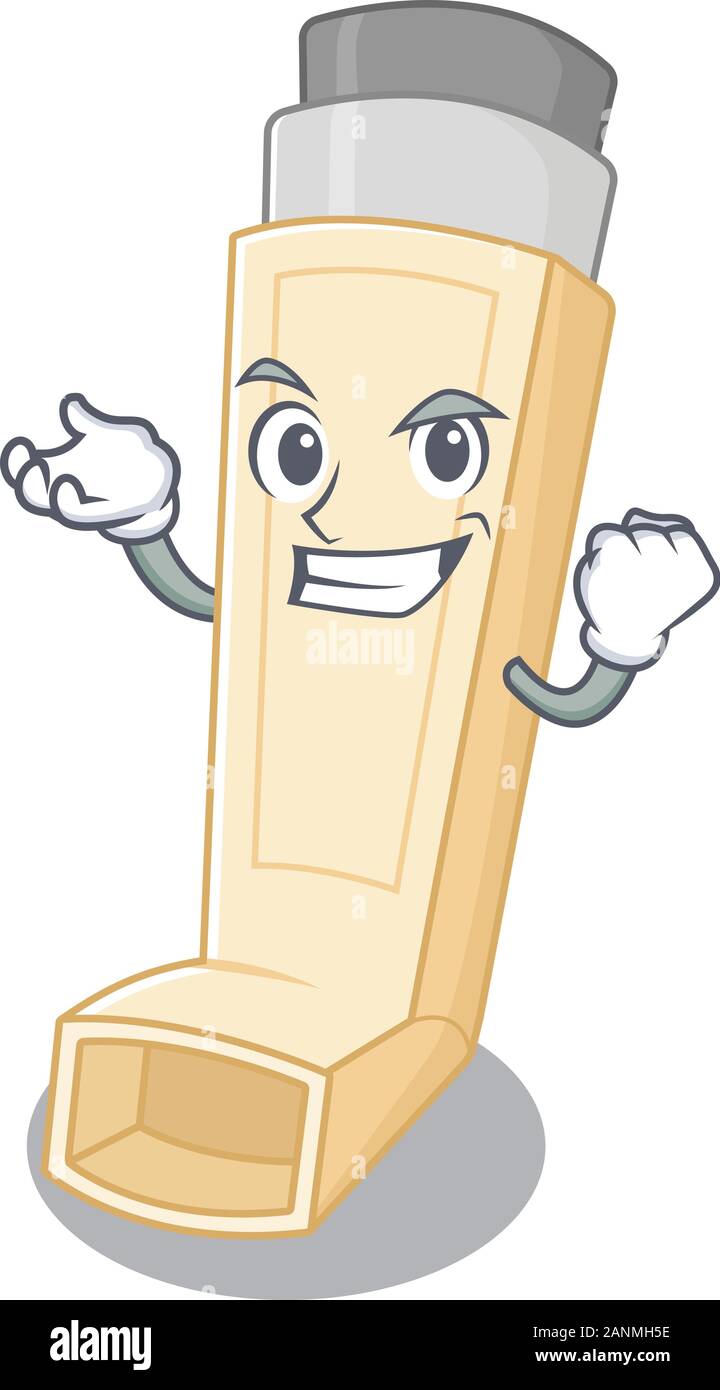 Happy confident Successful asthma inhaler cartoon character style Stock ...