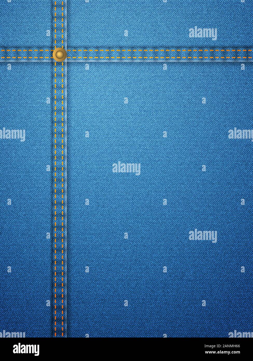 Blue denim background with stitch. Vector illustration Stock Photo - Alamy