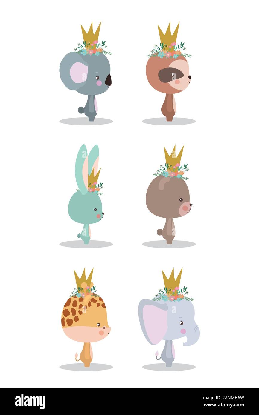 Set of cute animals cartoons vector design Stock Vector Image & Art - Alamy