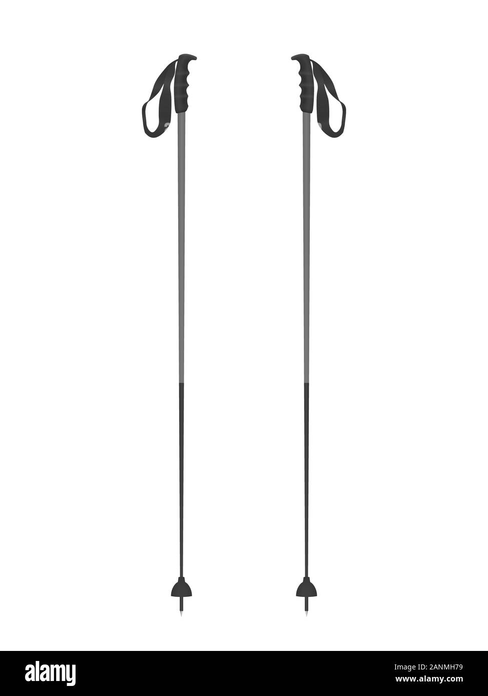 Ski poles on a white background. Vector illustration Stock Photo - Alamy