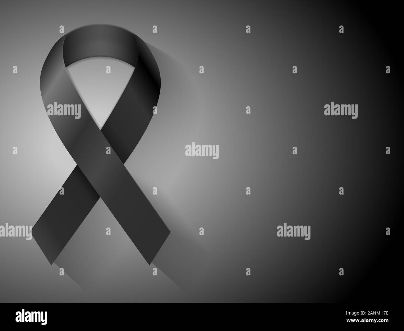 Mourning ribbon on a black background. Vector illustration Stock Photo ...
