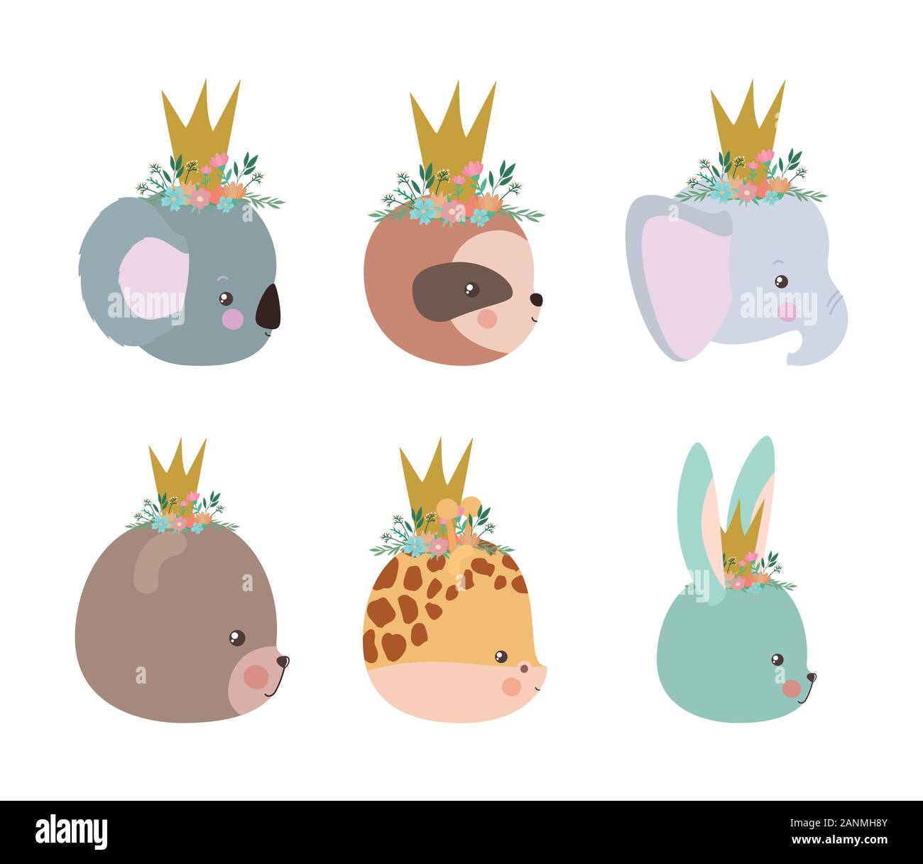 Set of cute animals cartoons vector design Stock Vector Image & Art - Alamy
