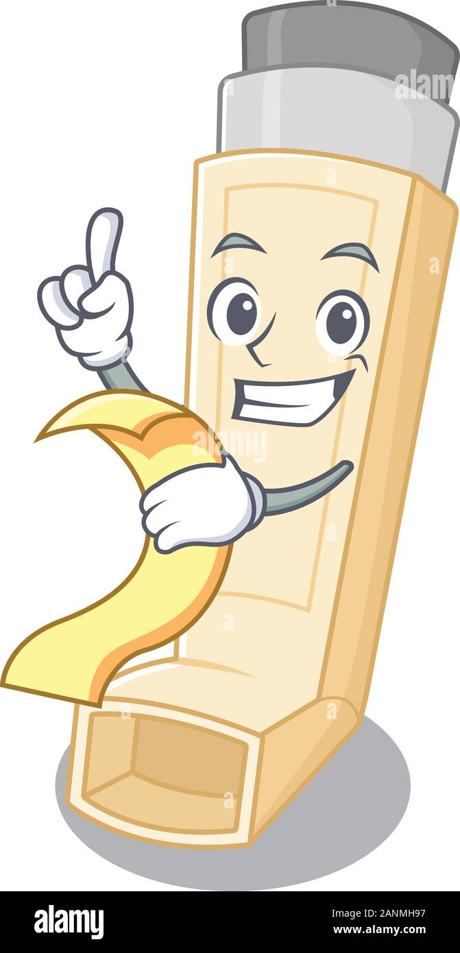 A funny cartoon character of asthma inhaler with a menu Stock Vector ...