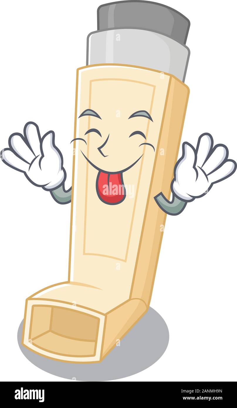 Cute asthma inhaler cartoon mascot style with Tongue out Stock Vector ...