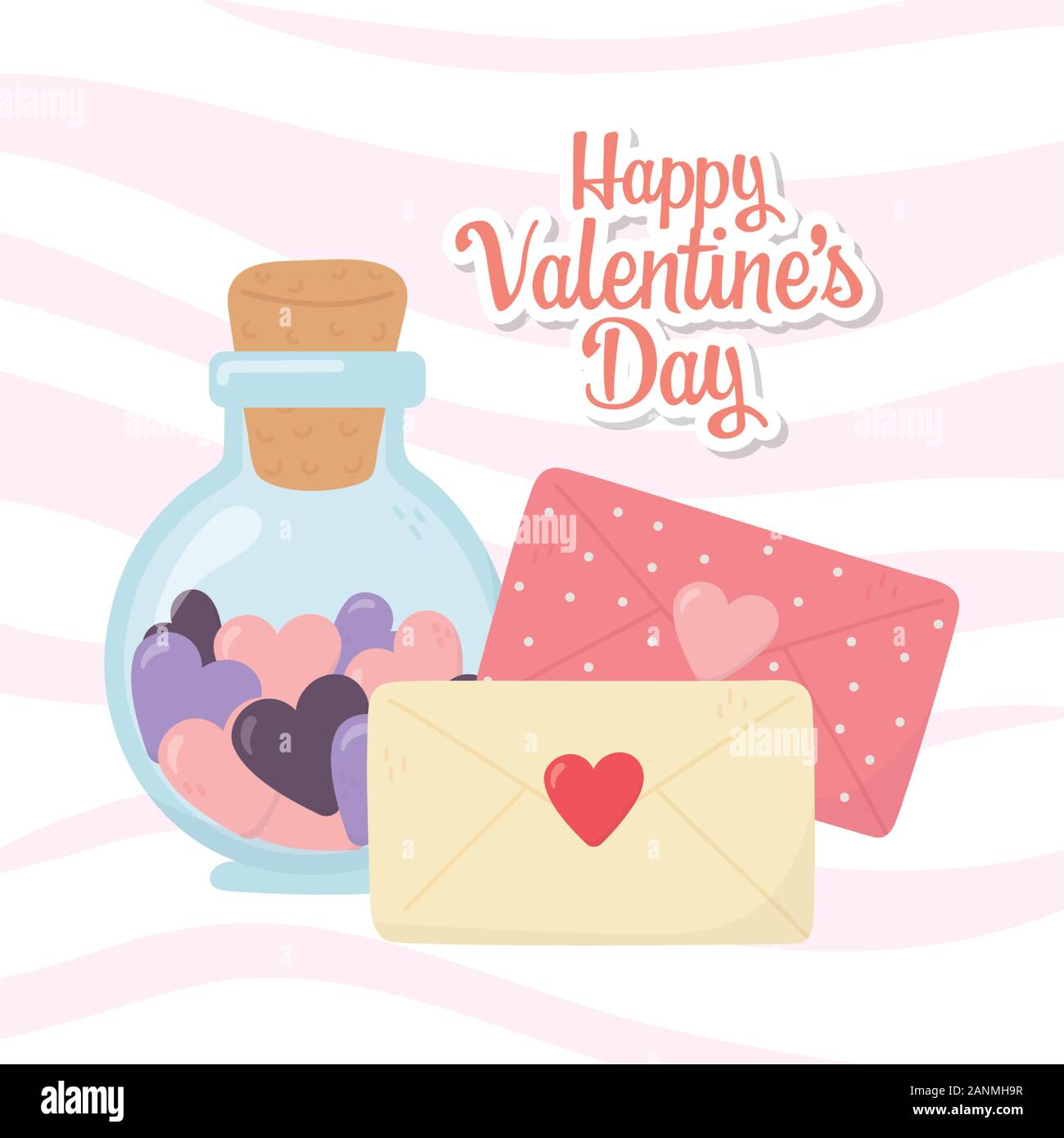 happy valentines day, bottle glass envelope messages letter hearts ...