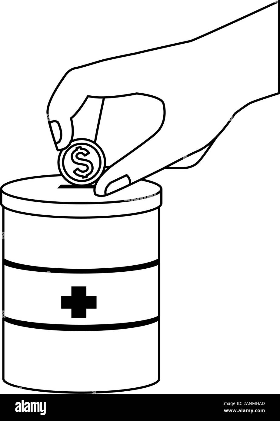 hand with donation tin icon Stock Vector Image & Art - Alamy