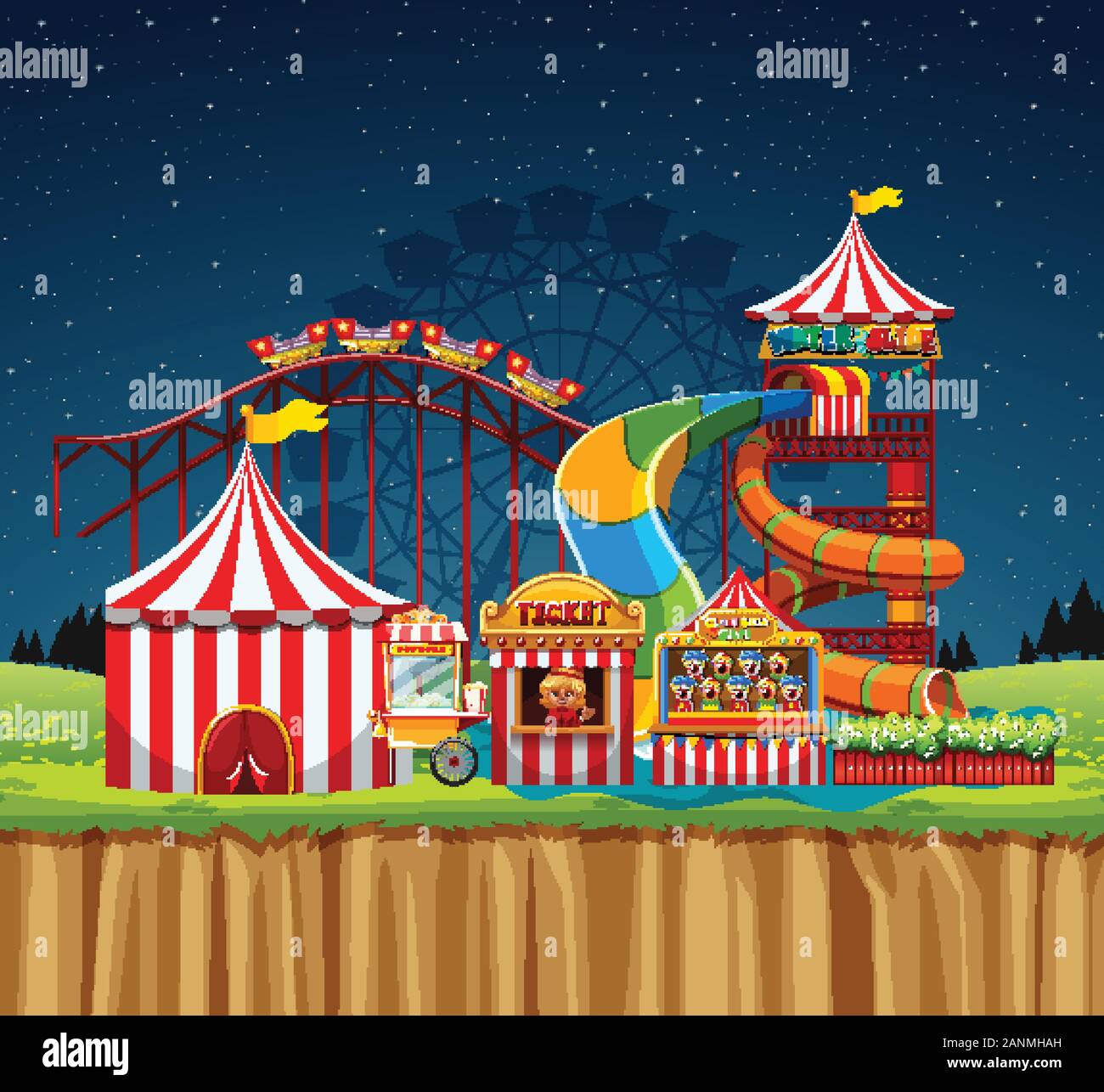 Cartoon Circus Scene