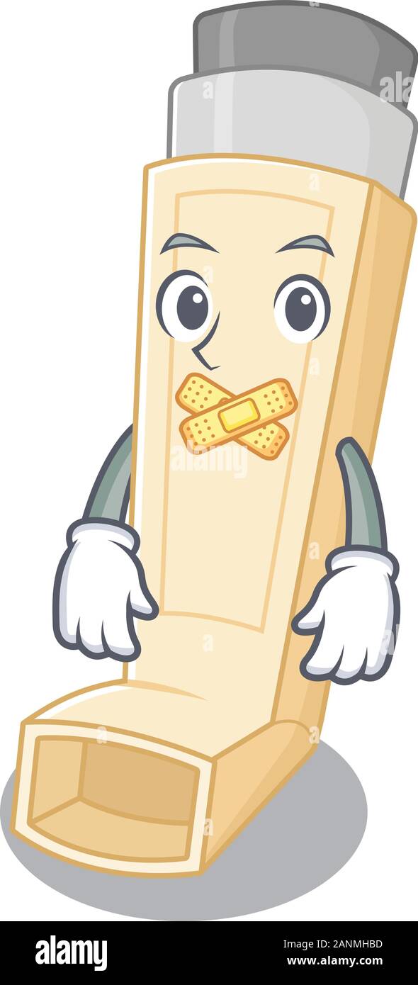 a silent gesture of asthma inhaler mascot cartoon character design ...