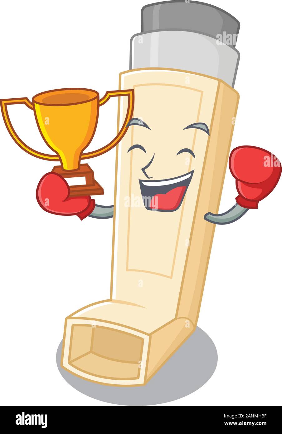 fantastic Boxing winner of asthma inhaler in mascot cartoon style Stock ...