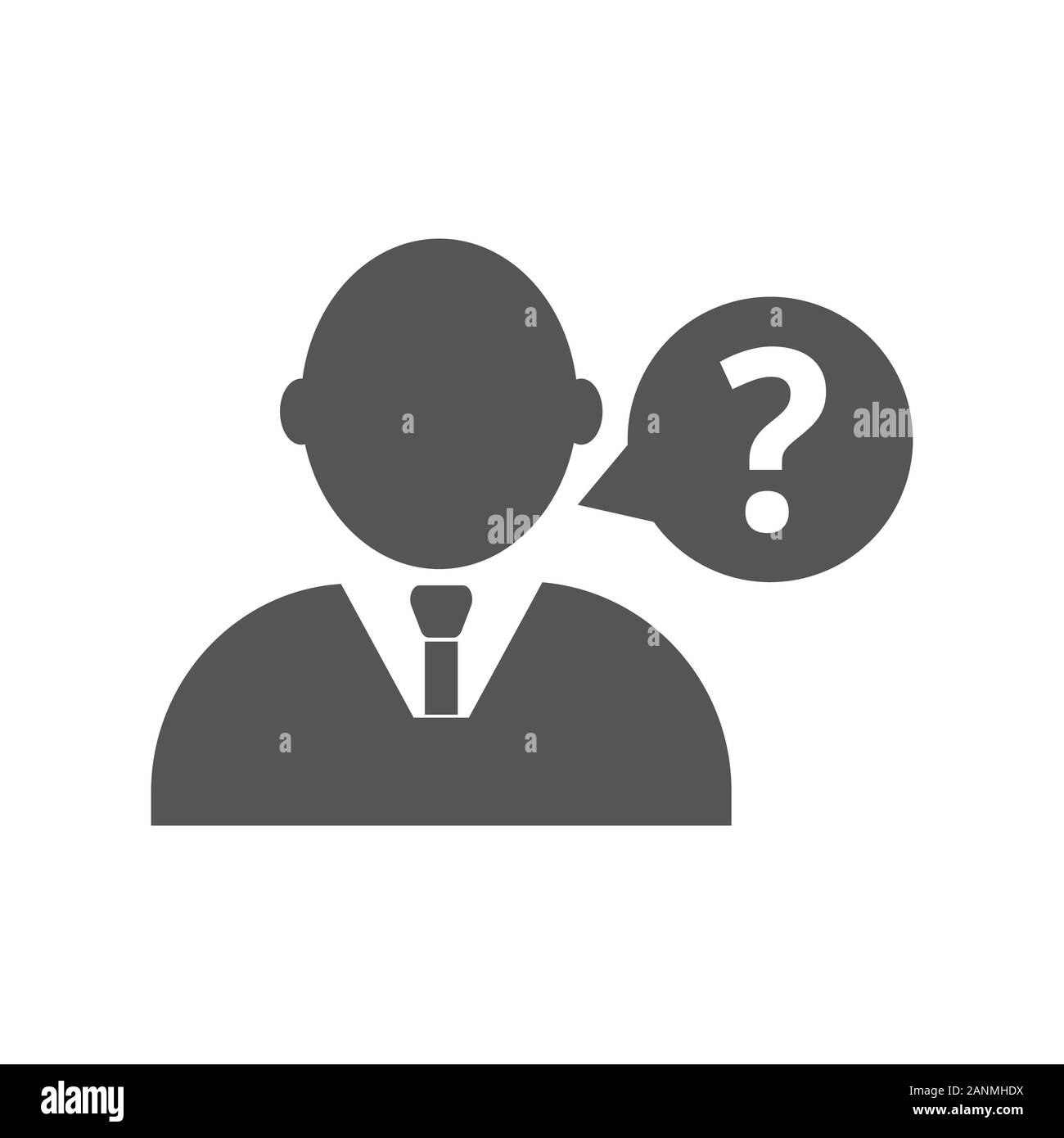 Man with question mark. Pictogram on white background Stock Vector ...