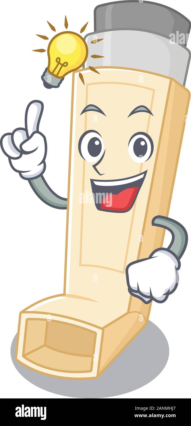 Have an idea gesture of asthma inhaler cartoon character design Stock ...