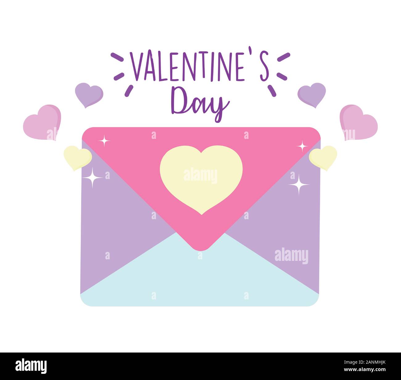 happy valentines day, mail envelope letter card love vector ...