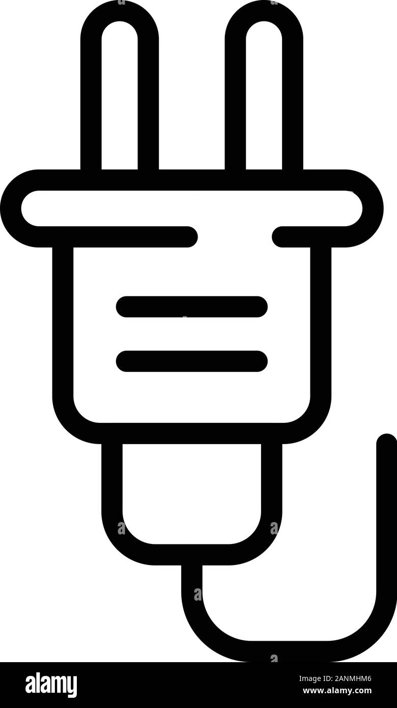 Retro electric plug icon, outline style Stock Vector Image & Art - Alamy