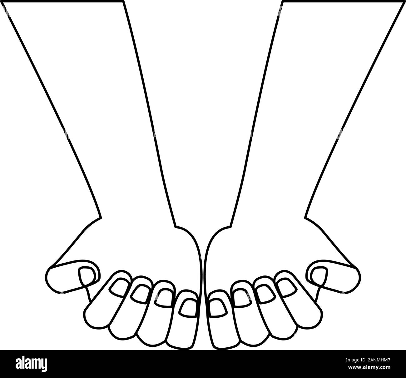 Holding hands vector nails Cut Out Stock Images & Pictures - Alamy
