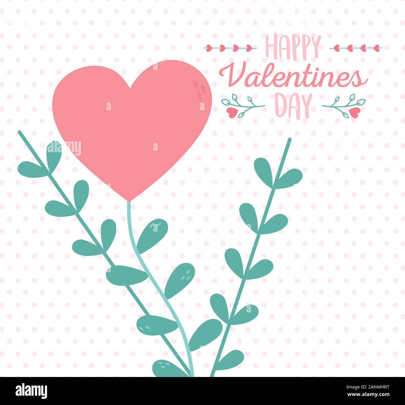 happy valentines day, flower shaped heart leaves foliage celebration ...